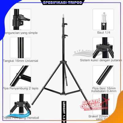 Jual TRIPOD BESI PANJANG bahan besi kuat tripod 3113 untuk kamera atau ...