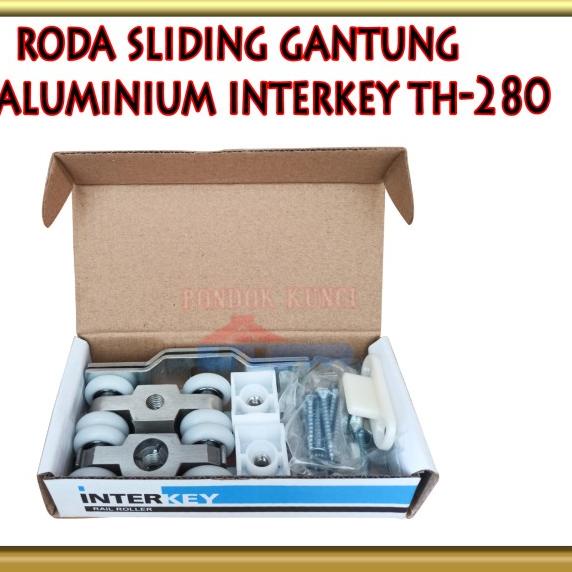 Jual Roda Sliding Gantung Rel Aluminium Pintu Geser INTERKEY TH280-4NWL SSS | Shopee Indonesia
