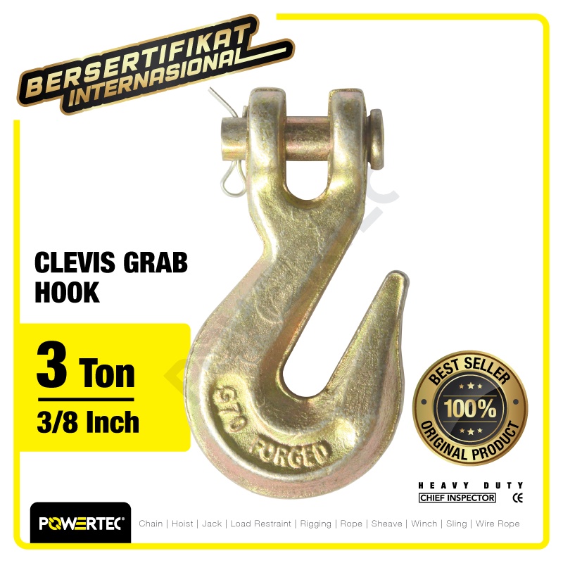 Jual POWERTEC Clevis Grab Hook 3/8" | Shopee Indonesia