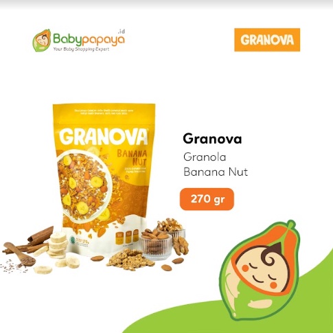 Jual [NEAR ED 01/03/2024] GRANOVA 100gr/ 270gr Granola Banana Nut ...