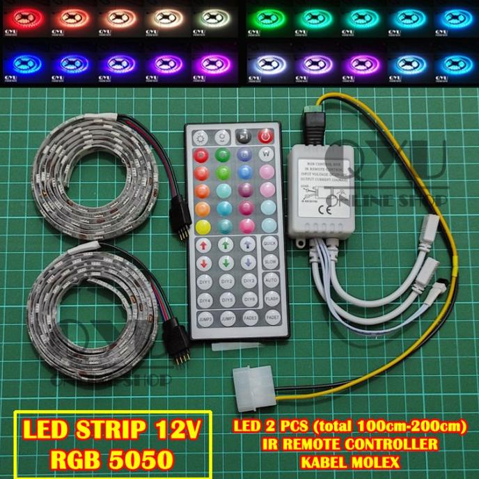 Jual LED Strip RGB 5050 + Remote Control (dual) + Molex ( Modif Case PC ...