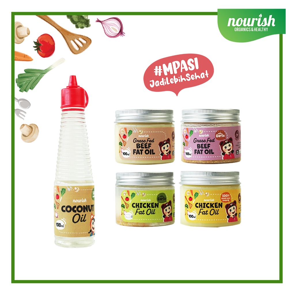 Jual Nourish Chicken Fat Oil / Beef Fat Oil (Tallow) / Coconut Oil (BB ...
