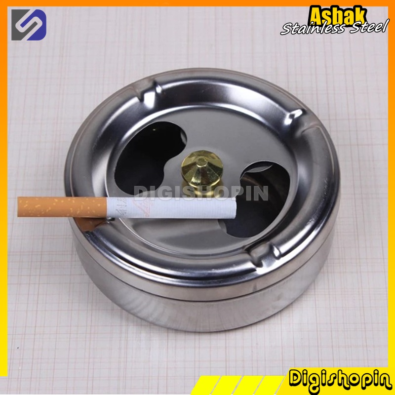 Jual Asbak Stainless Portable Asbak Anti Karat Dengan Penutup Rotation ...
