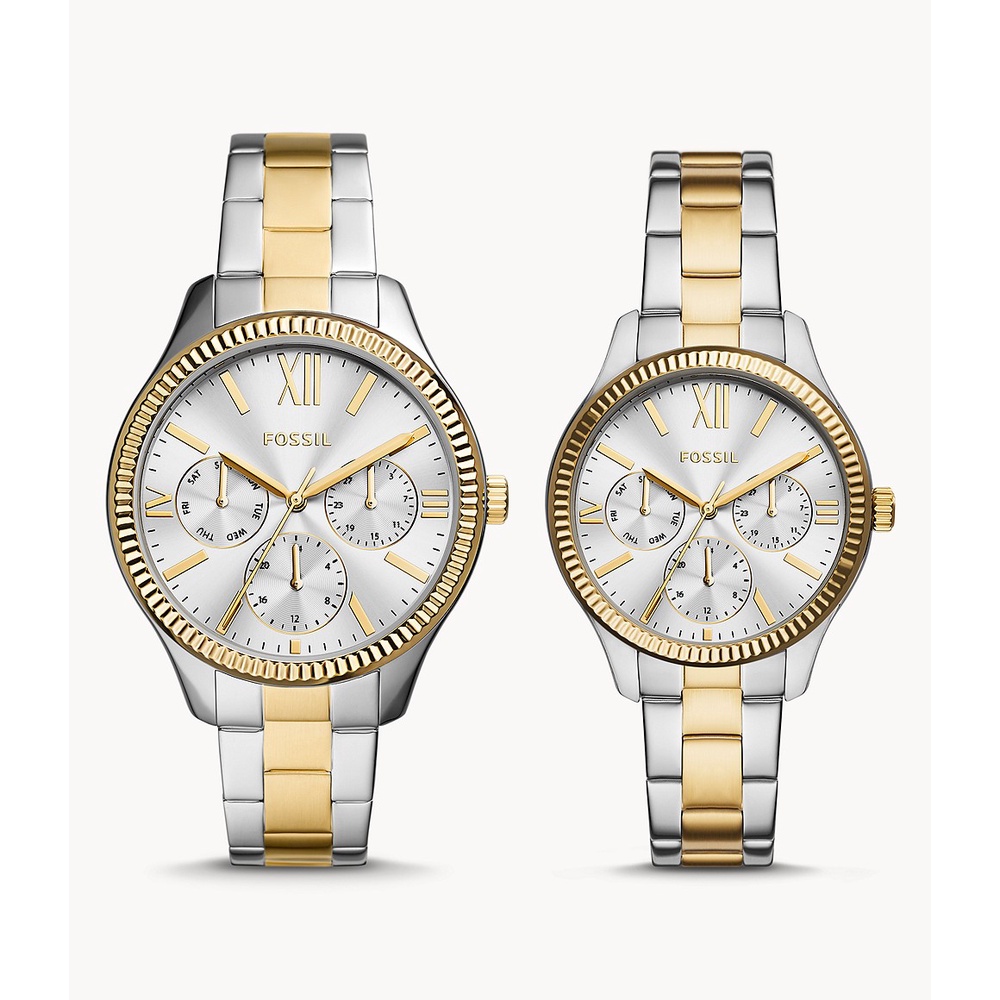 Jual Fossil Rye White Pairs Jam Pria 42MM Wanita 36MM BQ2737SET ...