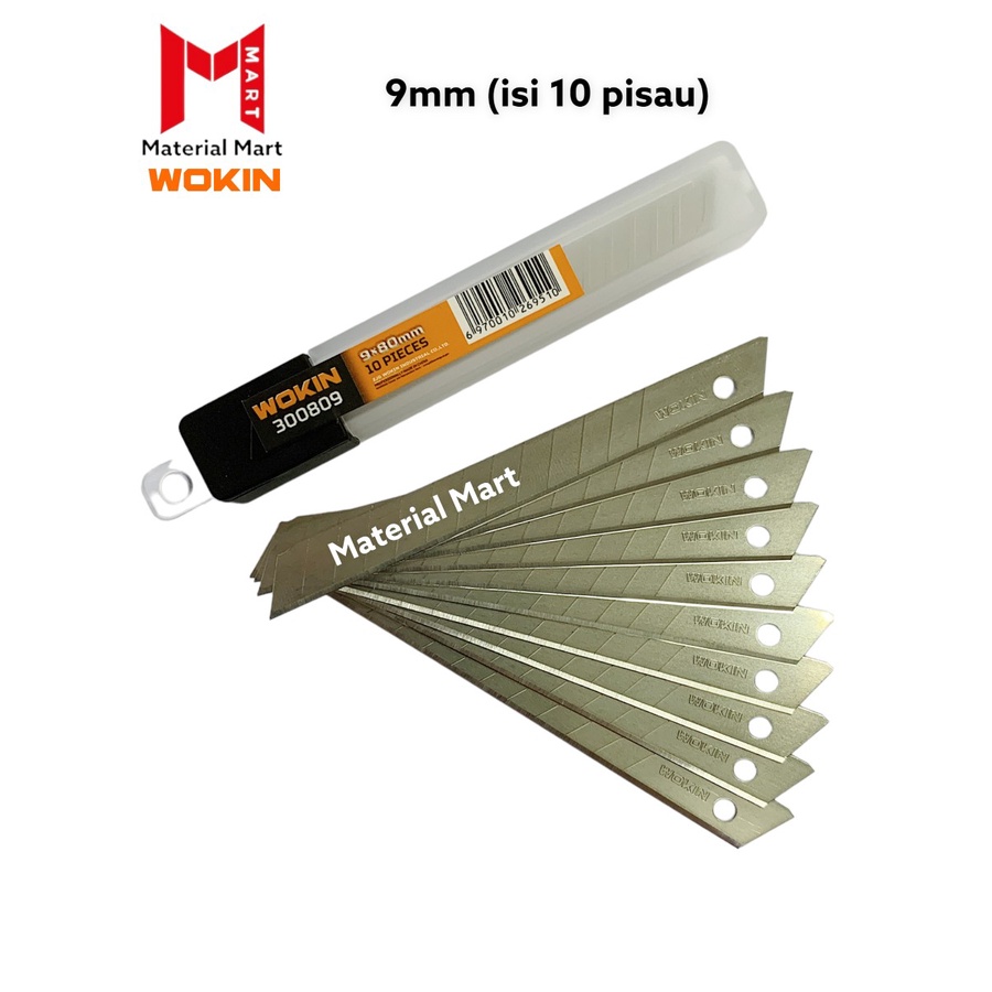 Jual Isi Cutter Kecil Wokin | Isi Pisau Cutter 9mm | Isi Pemotong Kertas | Material Mart ...