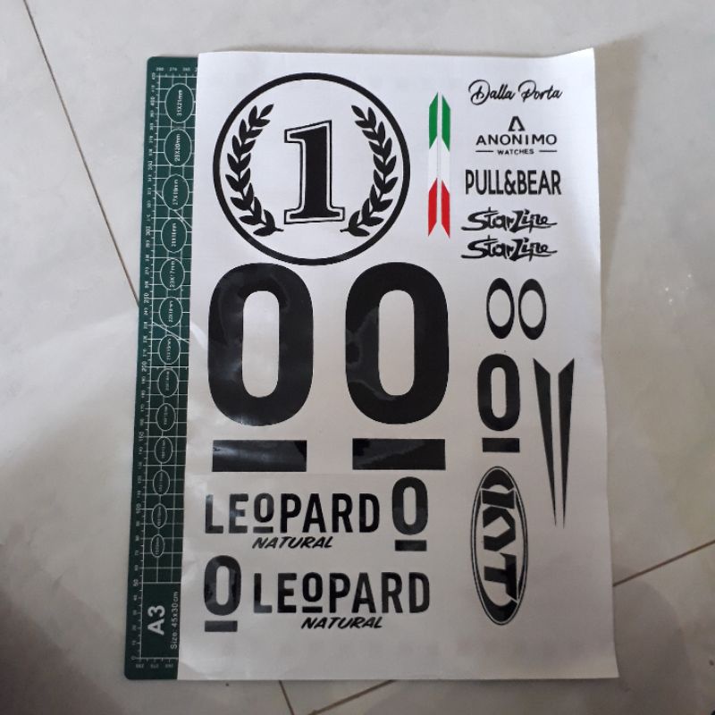 Jual STIKER HELM LEOPARD DALLA PORTA FULLSET ( HITAM ) | Shopee Indonesia