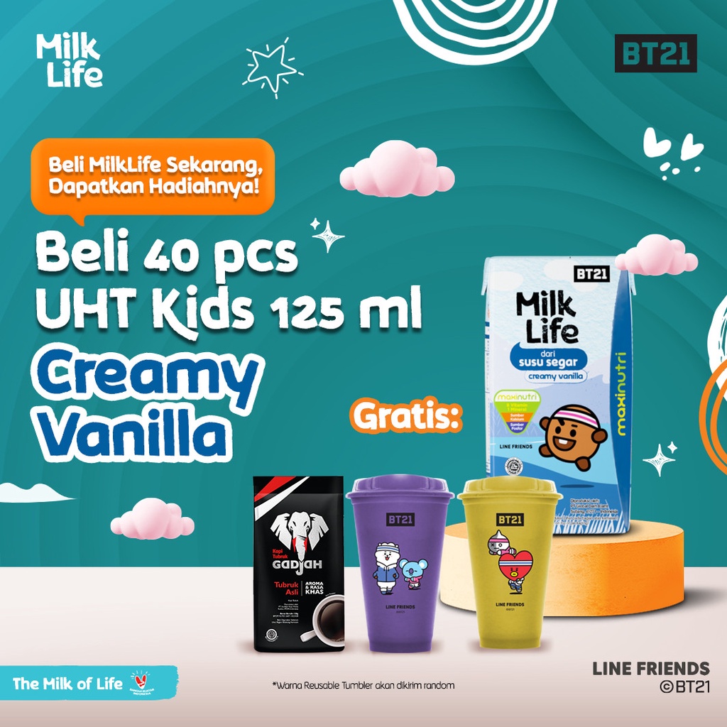 Jual MilkLife UHT Kids Creamy Vanilla 40 Pcs @115 ml | Shopee Indonesia
