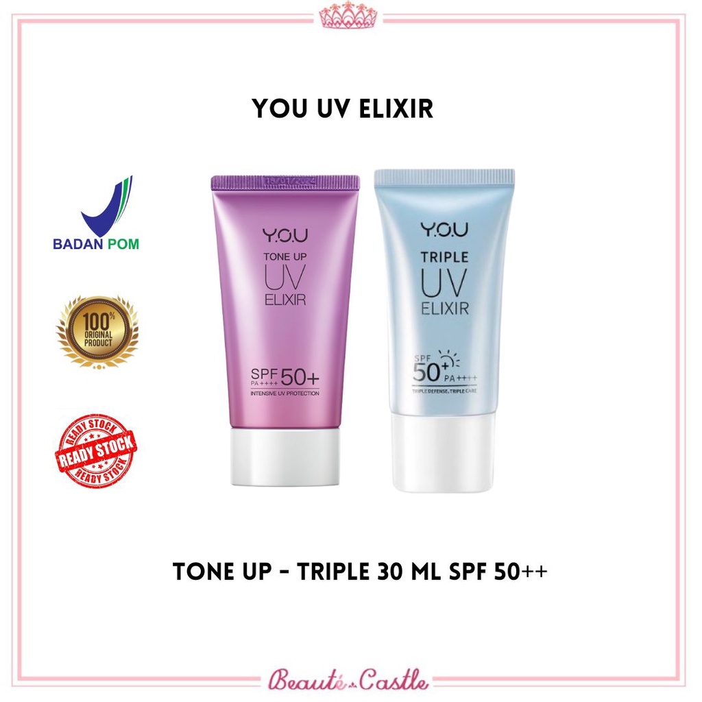 Jual YOU Sunscreen Tone Up UV Elixir & Triple UV Elixir SPF 50+ PA++++ | Sunscreen Wajah ...
