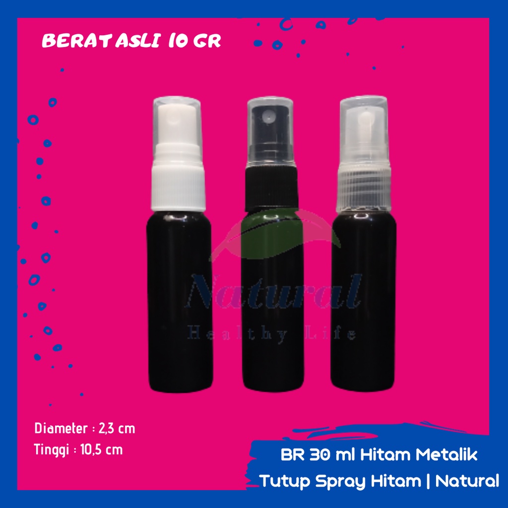 Jual 30Ml BOTOL HITAM SPRAY WARNA NECK 18 BAHAN PET | Shopee Indonesia