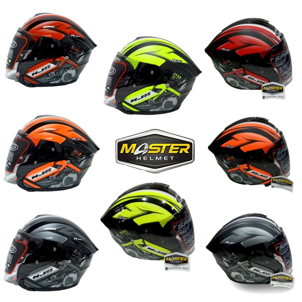 Jual NJS KAIROZ HELM NJS KAIROS MOTIF RUSH DOUBLE VISOR | Shopee Indonesia