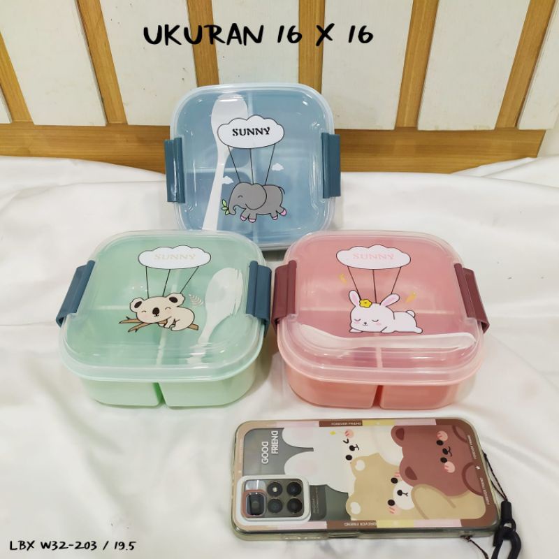 Jual Tempat Makan Karakter Lunchbox lucu Tempat snack Box makan plastik ...