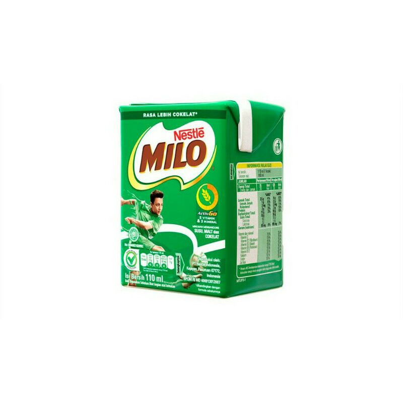 Jual Milo Uht 110ml Susu Kotak Coklat 1Pcs Activ - Go Cokelat | Shopee Indonesia