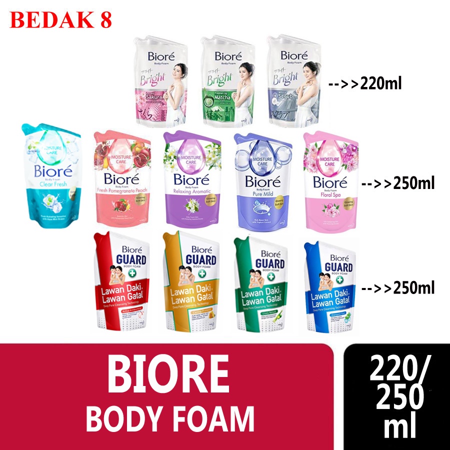 Jual Biore Body Foam / Sabun Mandi Cair All Varian Refill 220 ml | Shopee Indonesia