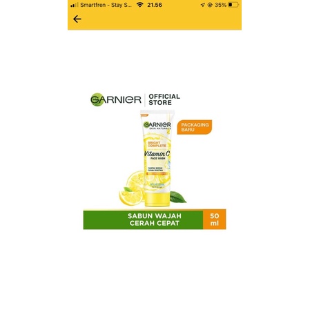 Jual Garnier Bright Complete Facial Foam Pure Lemon 50ml | Shopee Indonesia