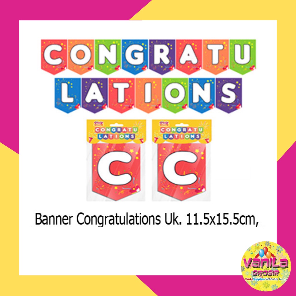 Jual (1 Set) Banner Segilima Congratulation, banner ucapan selamat ...