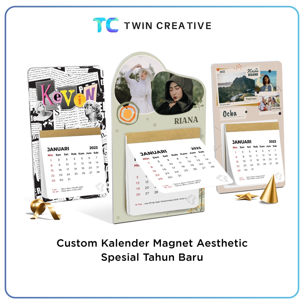 Jual Kalender Magnet Kulkas Hadiah Tahun Baru Souvenir Nikah Ultah ...