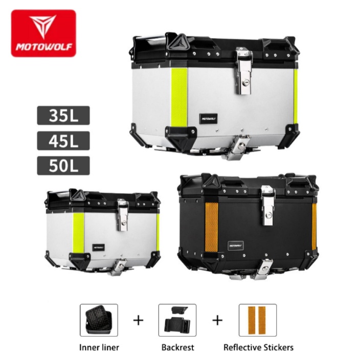 Jual BOX Motor Touring MOTOWOLF Tail Top Box Almunium Alloy Case ...
