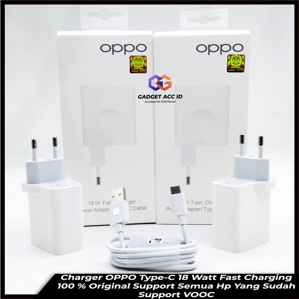 Jual Charger Oppo VOOC 18 Watt Type-C A54 ORIGINAL 100% Fast Charging ...