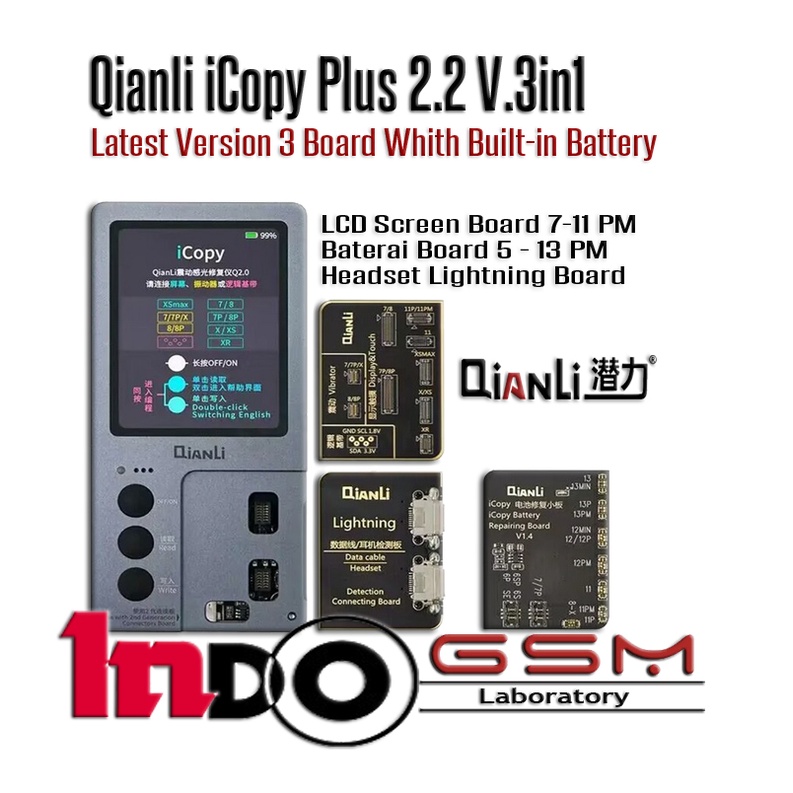 Jual QianLi iCopy Plus 2.2 3in1 Board Battery With Original 3 Board New ...