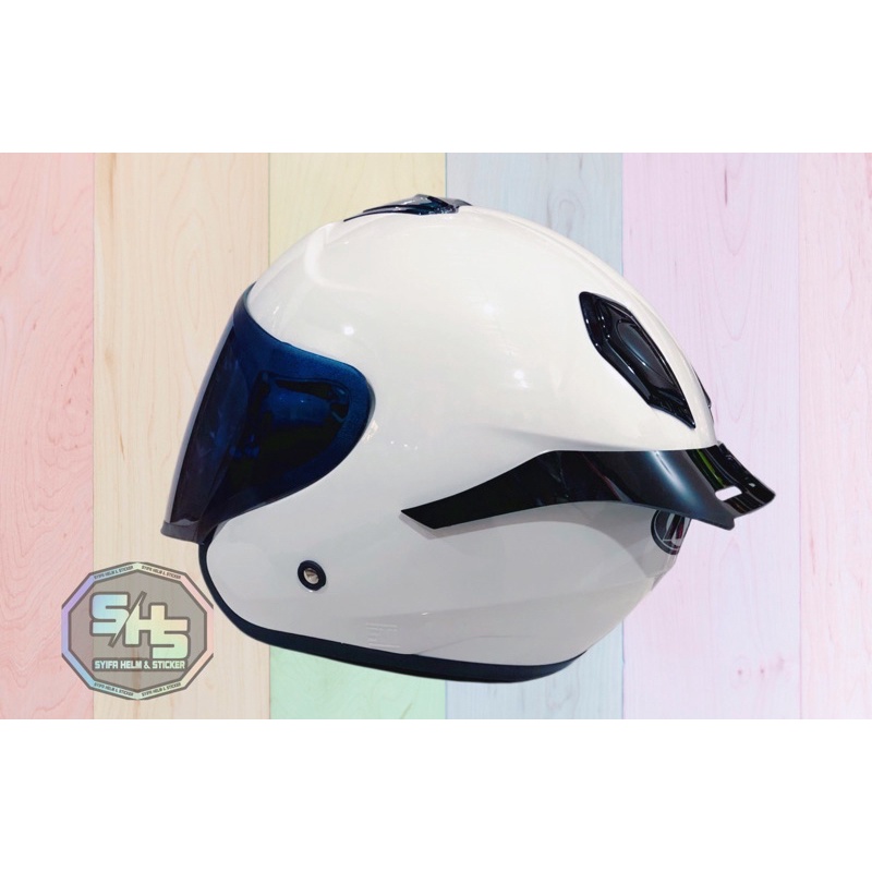 Jual Helm kyoto merek dyr solid white | Shopee Indonesia