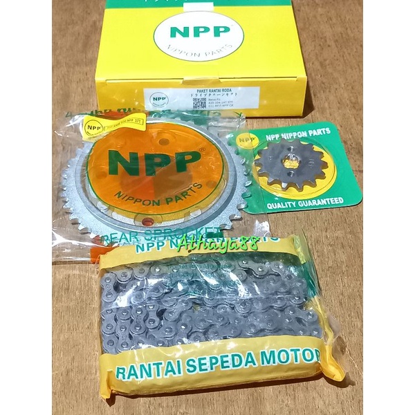 Jual gear gir set depan belakang 420 TDR plus rante model kharisma ...