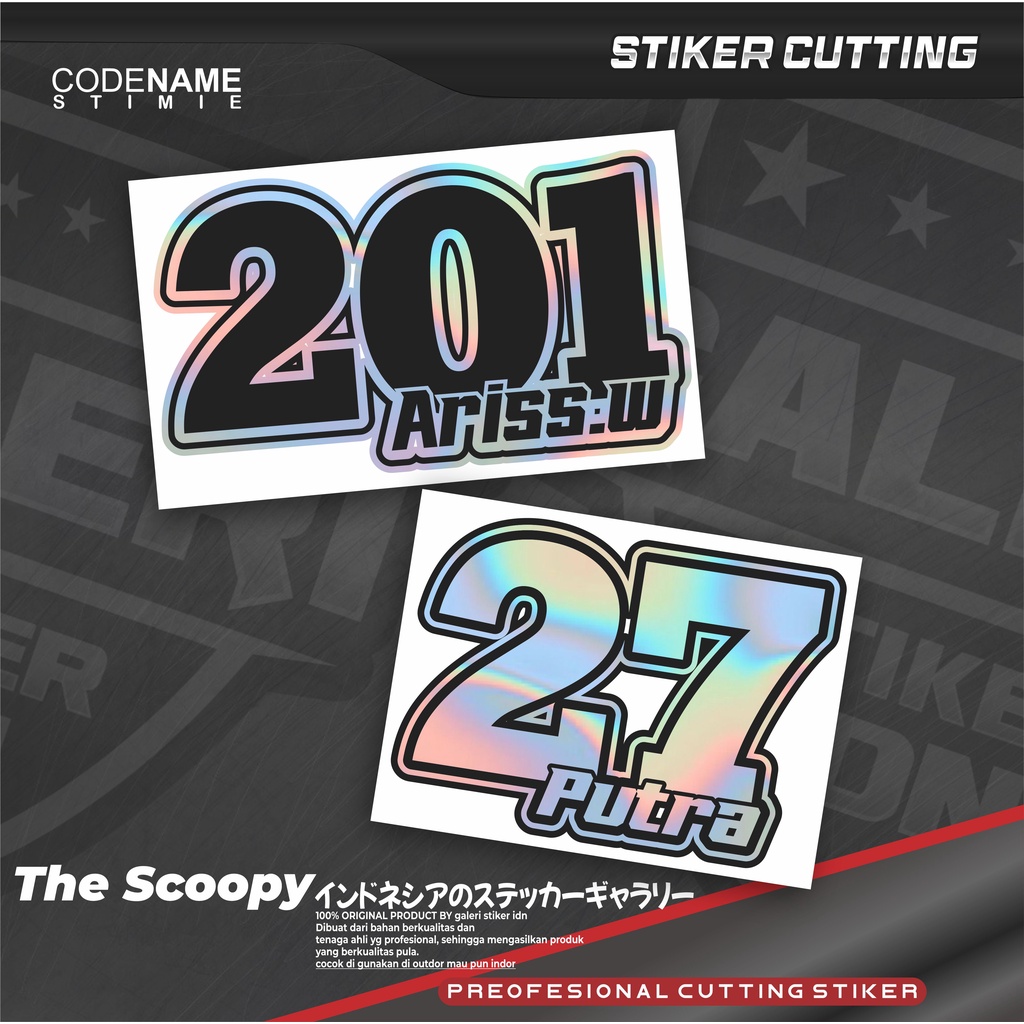 Jual Stiker nomor list stiker angka Sticker Custom Nama dan angka ...