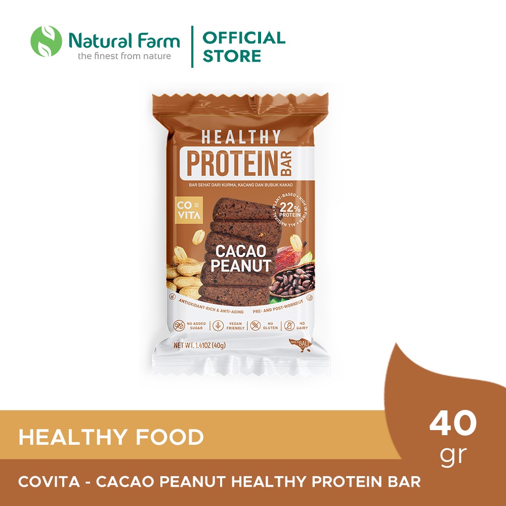 Jual Covita Cacao Peanut Healthy Protein Bar - 40gr | Shopee Indonesia