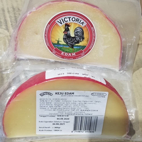 Jual Victoria Edam cheese 250 - 300 gr | Keju Wedges Portion | Shopee ...
