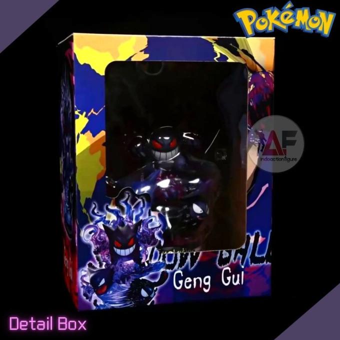Jual PREMIUM statue Pokemon Gastly Haunter Gengar evolution LED figure ...