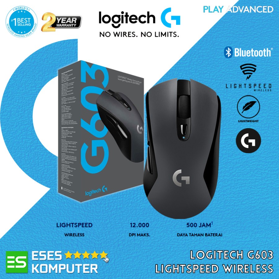 Jual Mouse Logitech G603 Lightspeed Wireless - Gaming - Hero Sensor ...