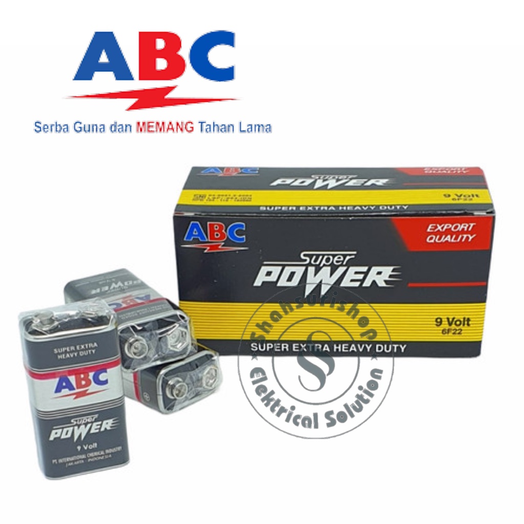 Jual ABC BATERAI 9V 9 VOLT KOTAK SUPER POWER HEAVY DUTY | Shopee Indonesia