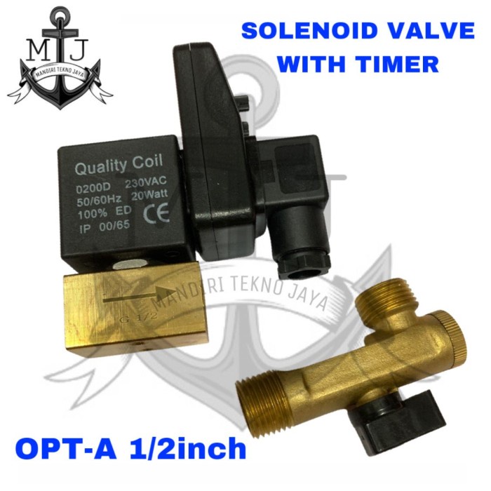 Jual auto drain valve timer solenoid timer drat 1/2 inch | Shopee Indonesia