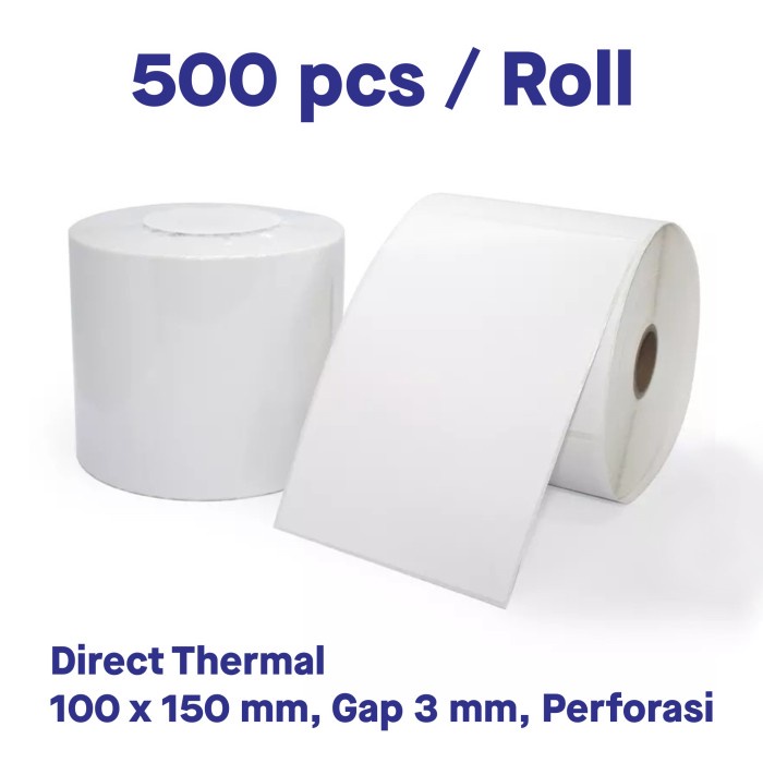Jual Sticker Label Barcode Stiker Direct Thermal 10x15cm 100x150mm 1 Roll/ 500 pcs | Shopee ...