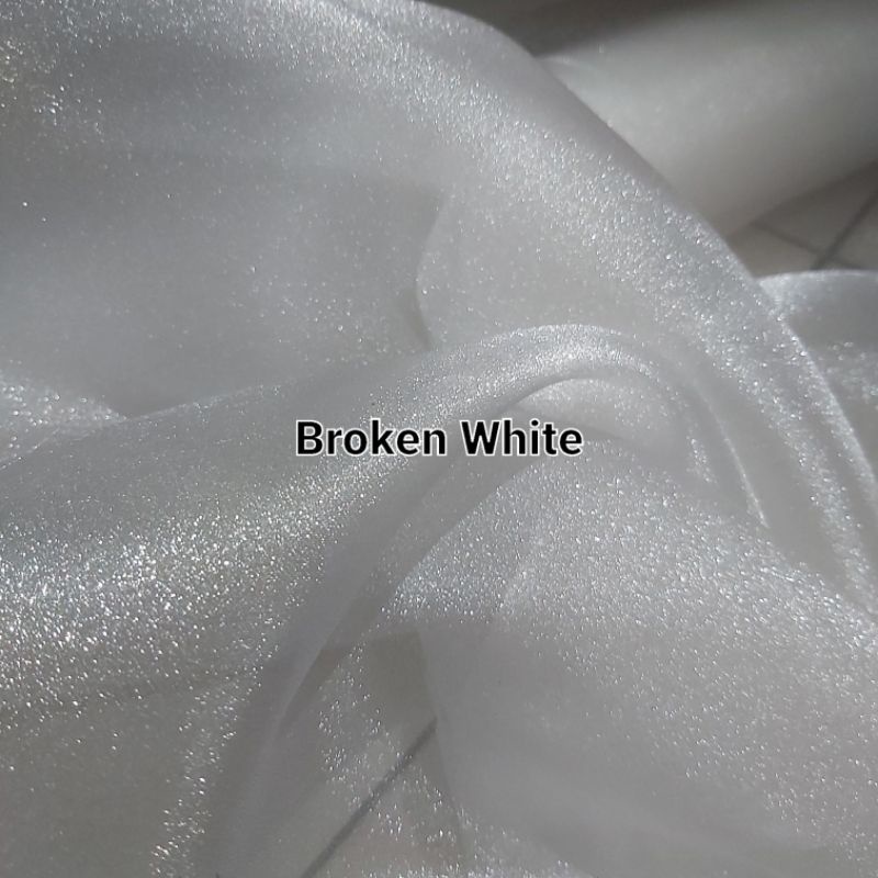 Jual kain organza pasir/crinkle metalik/sparle gliter/organza crystal ...