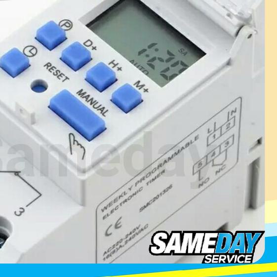 Jual Digital Timer Switch Programmable 220V On Off MCB Box Din Rail ...