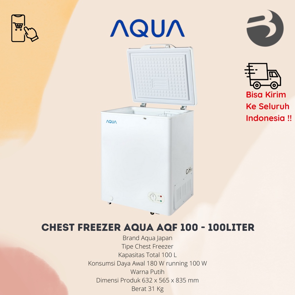 Jual CHEST FREEZER AQUA AQF 100 / AQF 120 - 100Liter | Shopee Indonesia