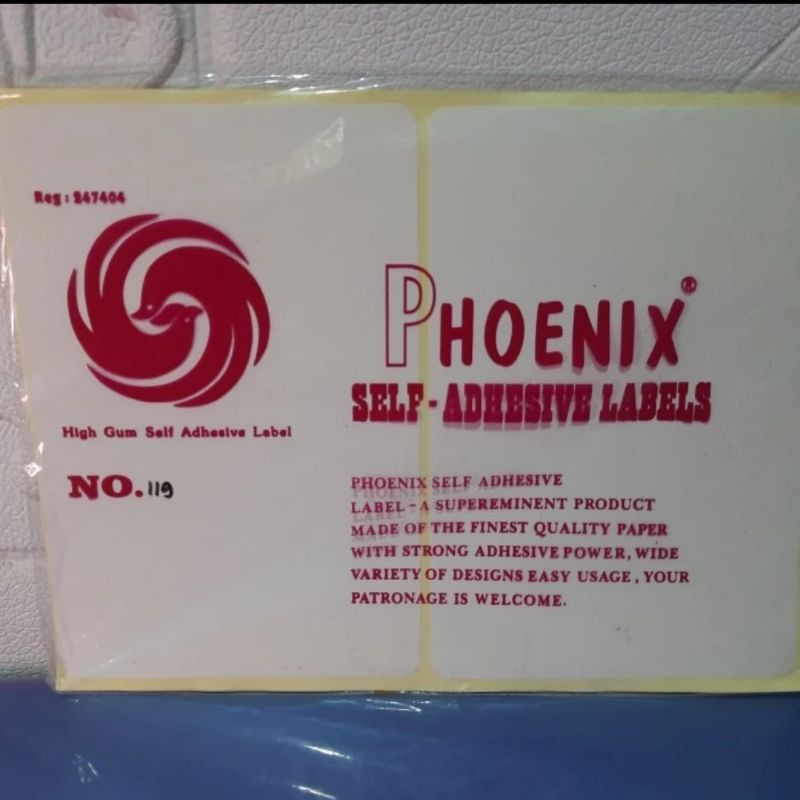 Jual Sticker Label / Label Sticker No. 119 Phoenix (102 x 152 mm ...