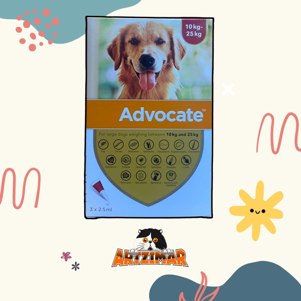 Jual Advocate dog large 10kg - 25kg 1 box obat kutu anjing large ...