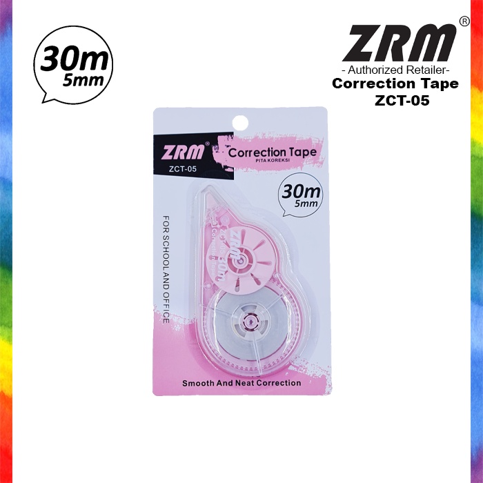 Jual ZRM Correction Tape 30m / Tip ex pita 30m ZCT-05 | Shopee Indonesia