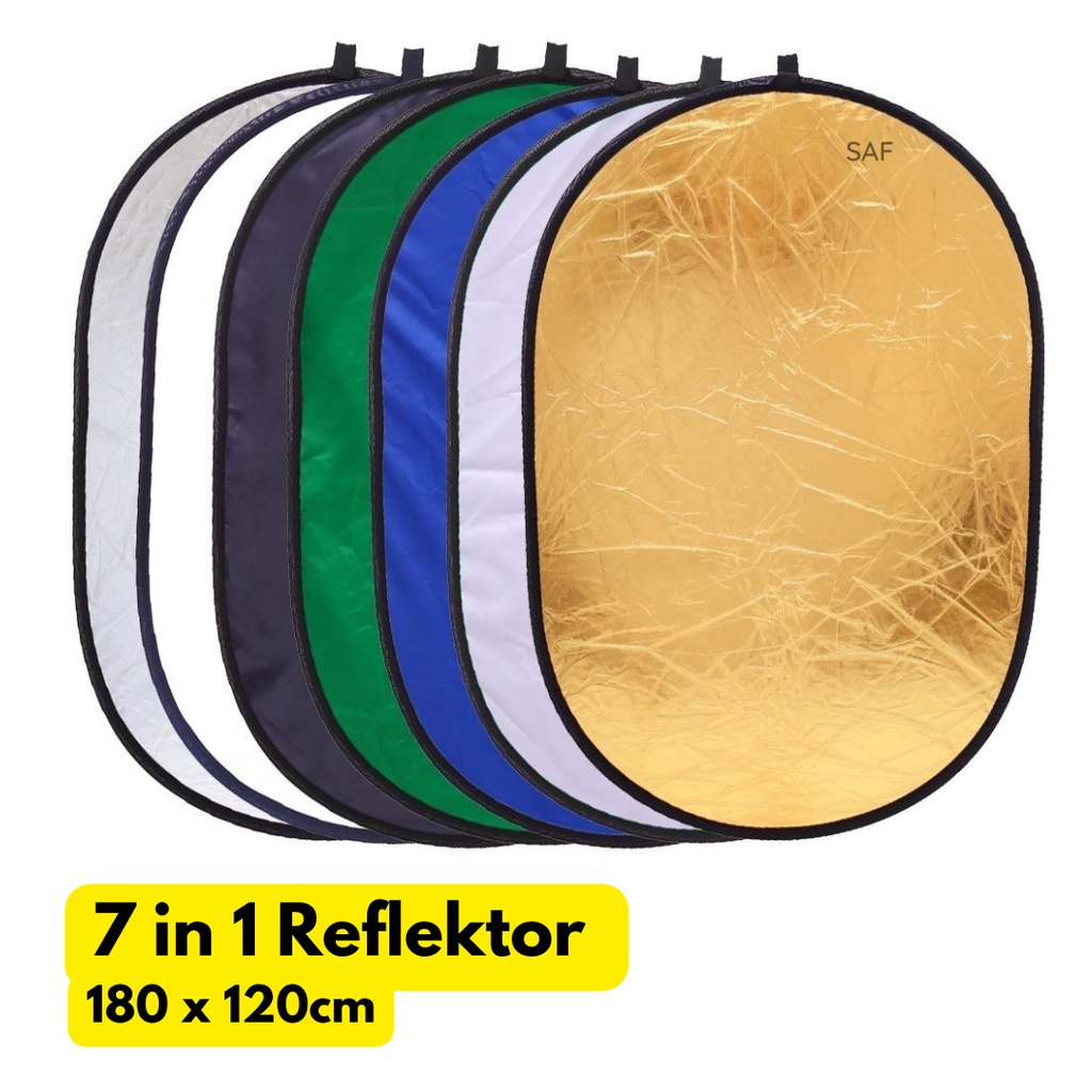 Jual SAF Reflektor 7in1 Oval 120cm x 180cm / reflector portable studio ...