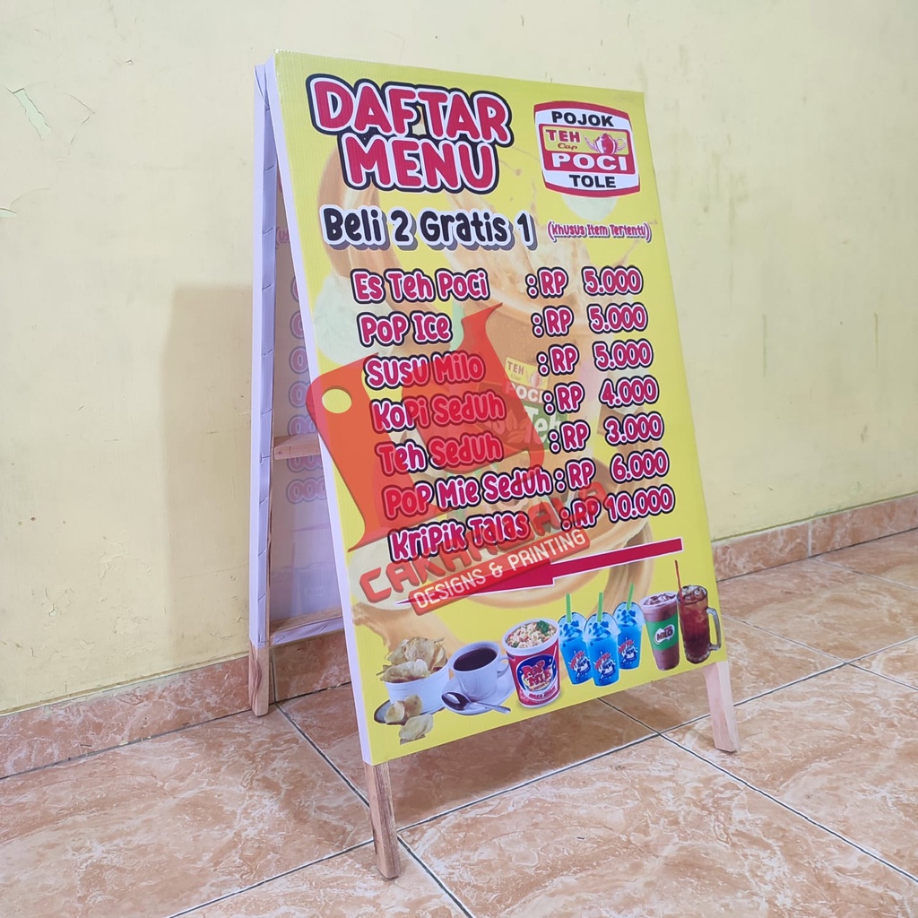 Jual STAND BANNER KAYU UKURAN 50 X 85 - SEGITIGA BANNER KAYU UNTUK ...