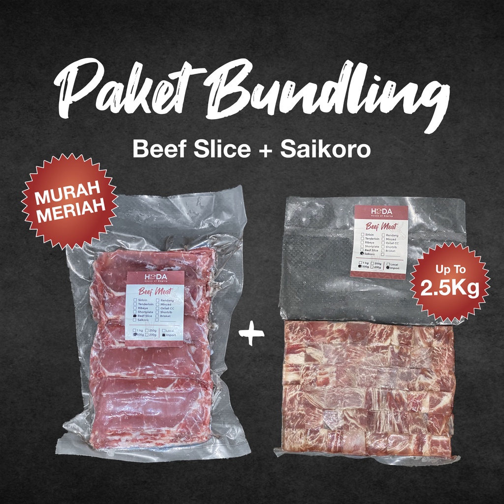 Jual Paket Bundling Daging BBQ Beef Slice + Saikoro | Shopee Indonesia