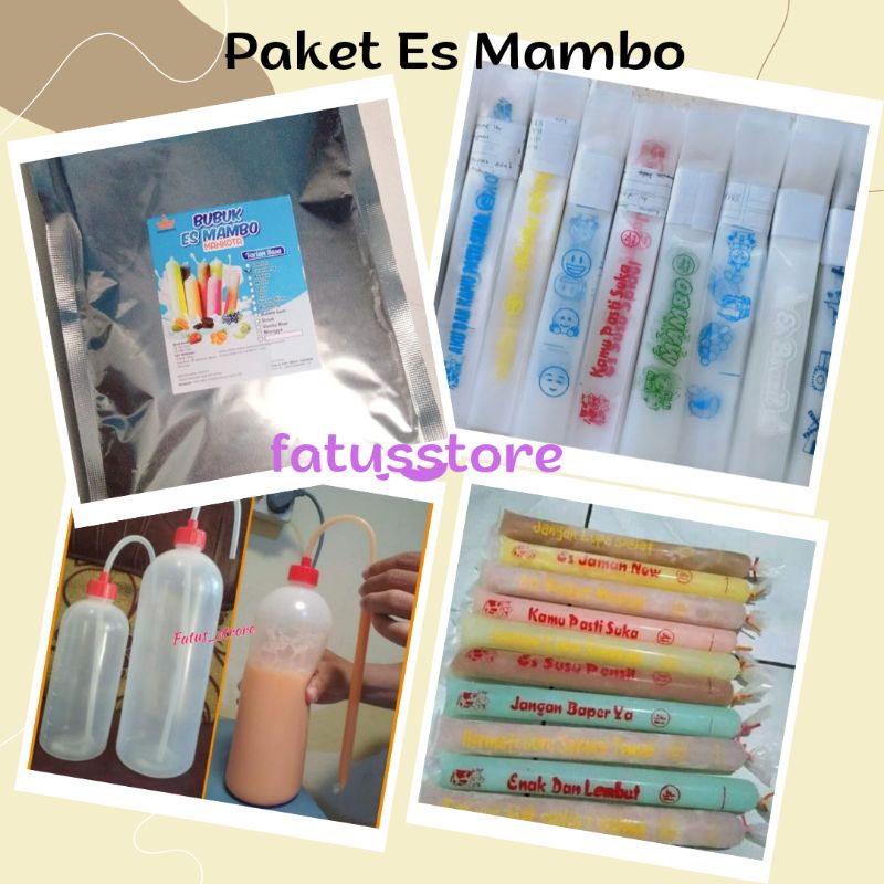 Jual Paket Es Mambo, Es Lilin Sablon, Bubuk Es, Botol Pengisi, Plastik ...