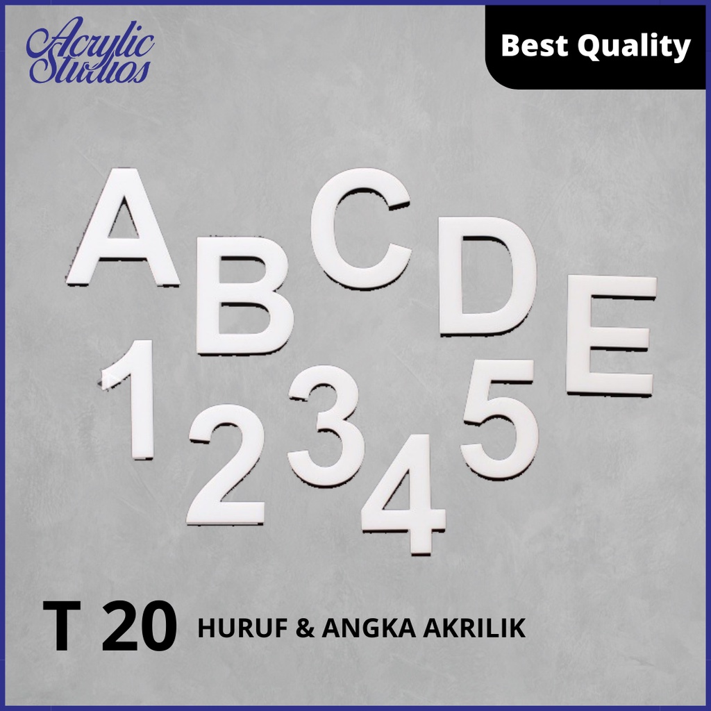 Jual Huruf Timbul / Huruf & Angka Akrilik / Tinggi 20CM | Shopee Indonesia
