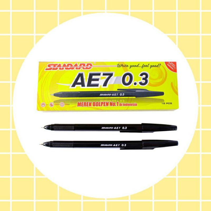 Jual Standard Pen - AE7 0.3 Isi 12 pcs ( Pulpen, Pena, Ballpoint, Pen ) | Shopee Indonesia
