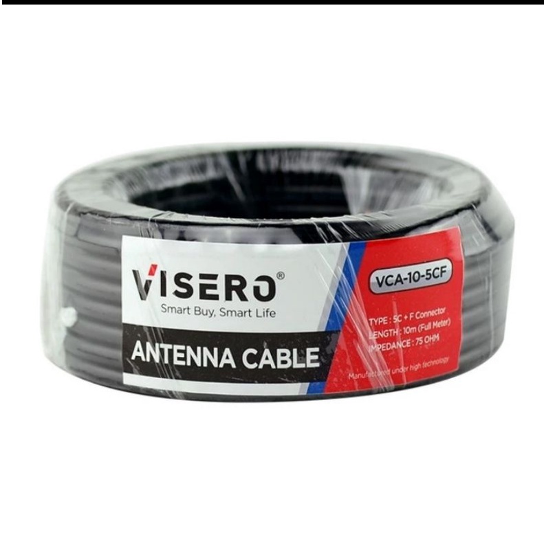 Jual KABEL ANTENA 10 METER LENGKAP / ANTENNA COAXIAL CABLE TV VISERO | Shopee Indonesia