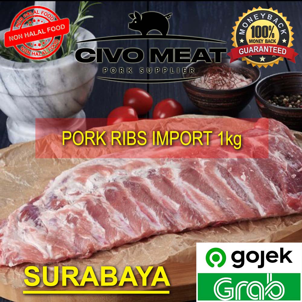 Jual Pork Ribs Import / Iga Babi Murni Spesial DAGING TEBAL - 1kg ...