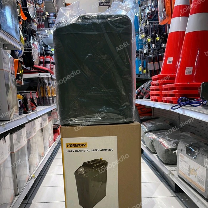 Jual Tempat Oli Jerigen Bensin Solar 20L Ori Krisbow- Jerigen Besi ...