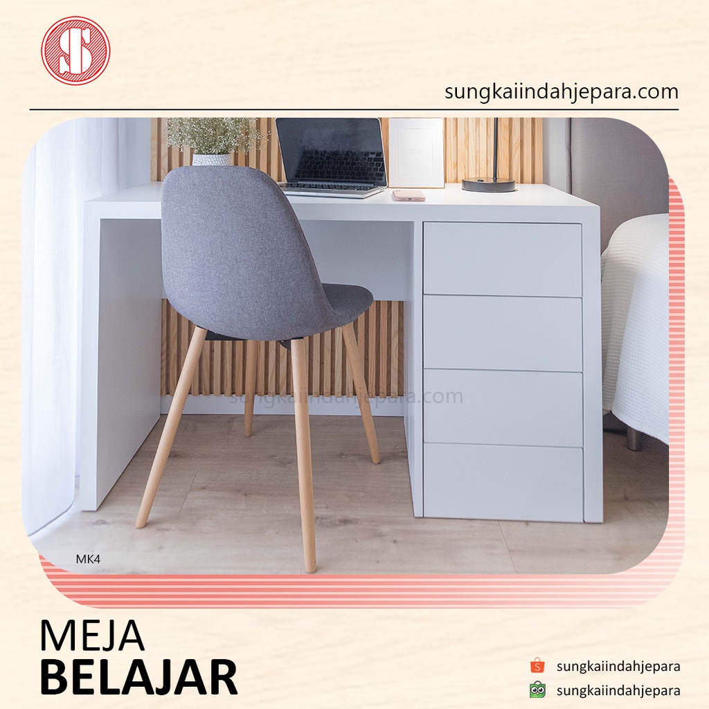 Jual Meja Kerja Belajar Minimalis Matrial Plywood Blockboard Kuat MK4 ...