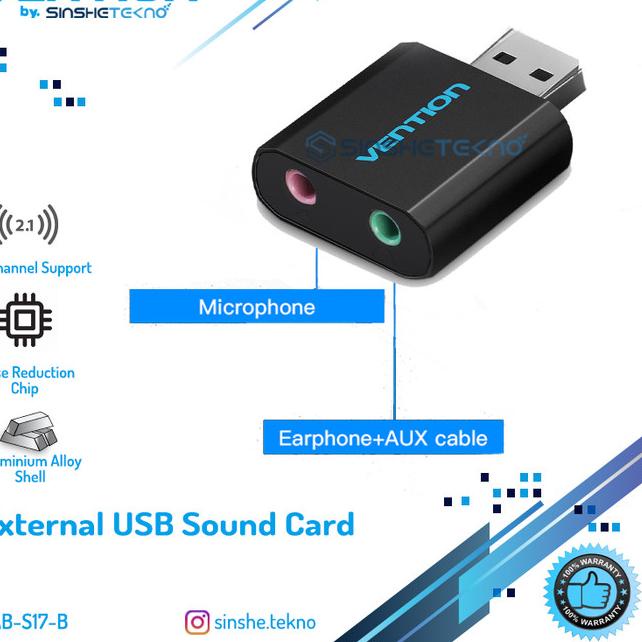 Jual Vention S17 Universal External USB Sound Card | Shopee Indonesia